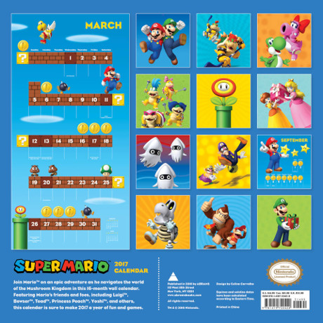 A Range Of Nintendo Themed 2017 Calendars Now Available On Nintendo UK ...